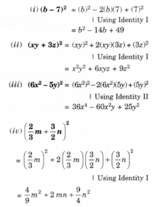NCERT Solutions for Class 8 Maths Chapter 9 Algebraic Expressions and Identities Ex 9.5