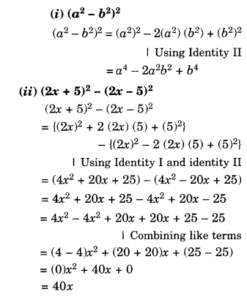 NCERT Solutions for Class 8 Maths Chapter 9 Algebraic Expressions and Identities Ex 9.5