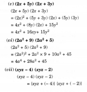 NCERT Solutions for Class 8 Maths Chapter 9 Algebraic Expressions and Identities Ex 9.5