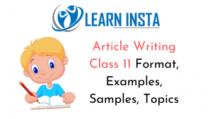 Article Writing Format Class 11 Examples, Questions