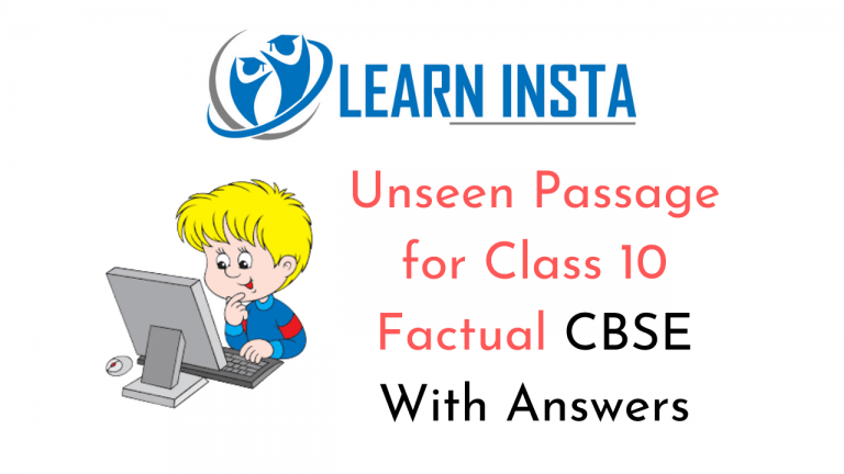 Unseen Passage for Class 10 Factual CBSE With Answers