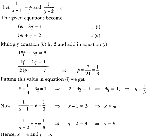 Pair Of Linear Equations In Two Variables Class 10 Extra Questions