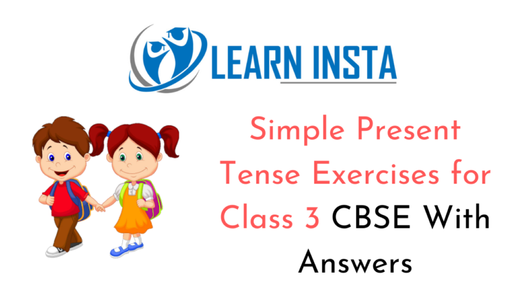 Simple Present Tense Worksheet Exercises for Class 3 CBSE with Answers