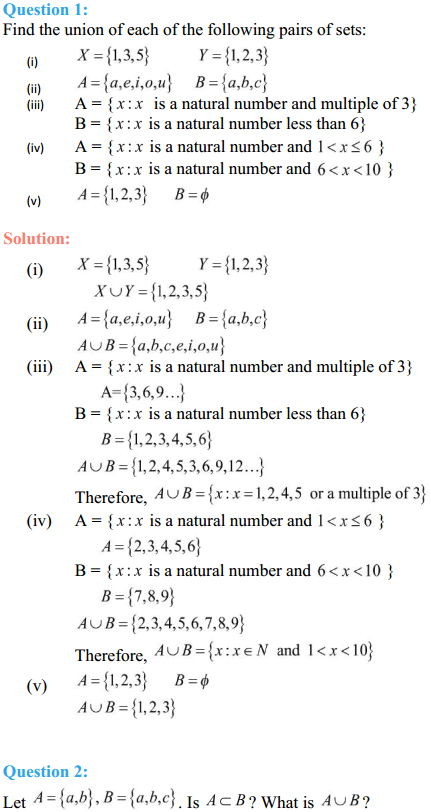 NCERT Solutions for Class 11 Maths Chapter 1 Sets Ex 1.4