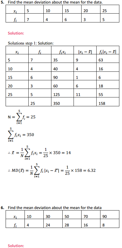 NCERT Solutions for Class 11 Maths Chapter 15 Statistics Ex 15.1