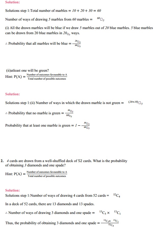NCERT Solutions for Class 11 Maths Chapter 16 Probability Miscellaneous ...