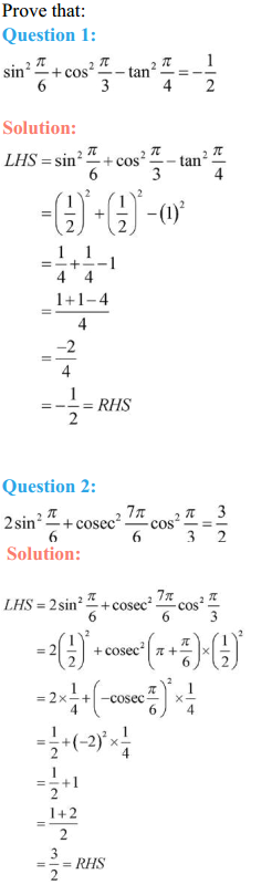 NCERT Solutions for Class 11 Maths Chapter 3 Trigonometric Functions Ex 3.3