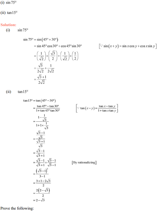 NCERT Solutions for Class 11 Maths Chapter 3 Trigonometric Functions Ex 3.3