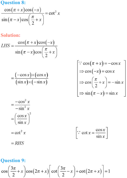 NCERT Solutions for Class 11 Maths Chapter 3 Trigonometric Functions Ex 3.3