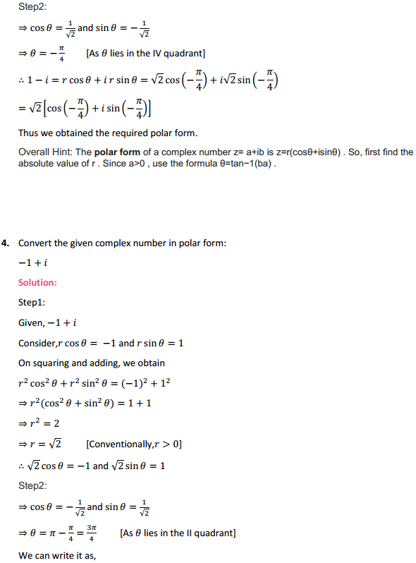 NCERT Solutions for Class 11 Maths Chapter 5 Complex Numbers and Quadratic Equations Ex 5.2