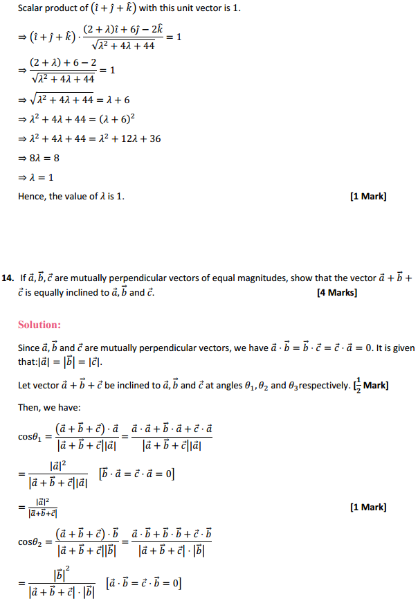 NCERT Solutions for Class 12 Maths Chapter 10 Vector Algebra ...