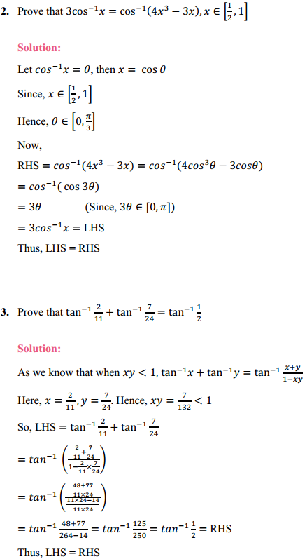 Ncert Solutions For Class 12 Maths Chapter 2 Inverse Trigonometric