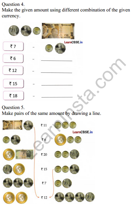 How Much Can We Spend? Class 1 Worksheet with Answers Maths Chapter 12