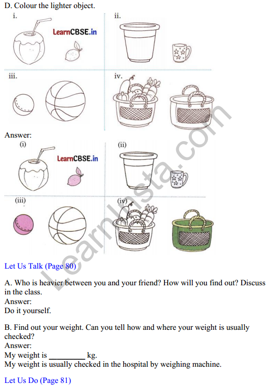 Lina’s Family Class 1 Question Answer Solutions Maths Chapter 7
