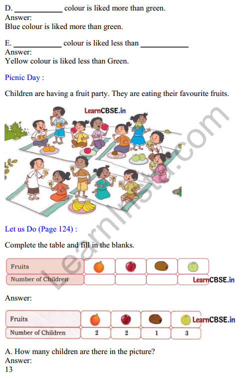 Joyful Mathematics Class 2 Solutions Chapter 11 Data Handling