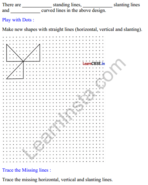 Playing with Lines Class 2 Worksheet with Answers Maths Chapter 5