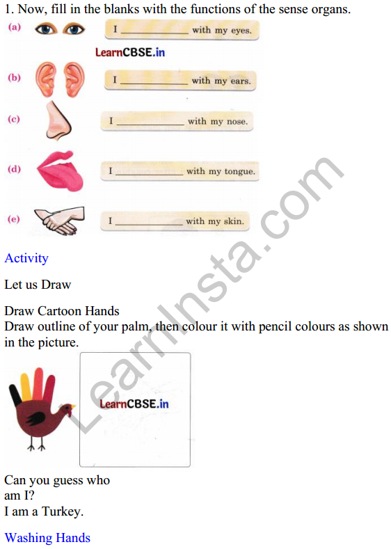 Two Little Hands Class 1 Worksheet with Answers English Chapter 1