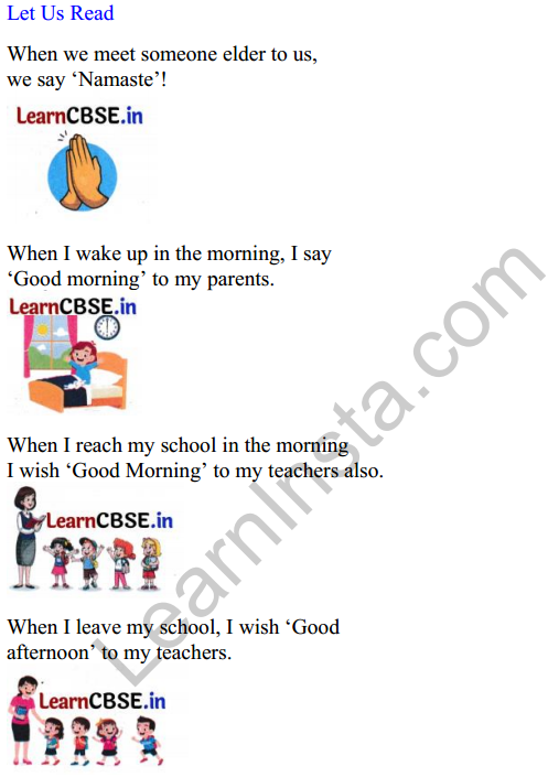 Greetings Class 1 Worksheet with Answers English Chapter 2