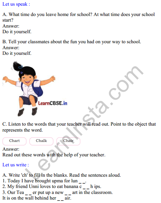 Between Home and School Class 2 Question Answer English Chapter 6