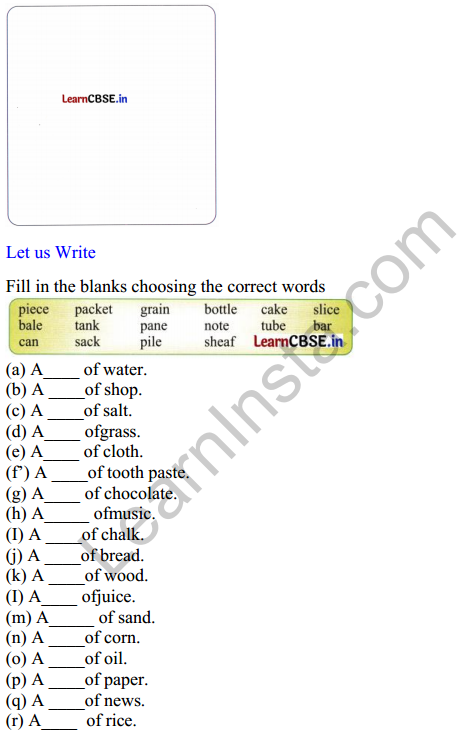 Little Drops of Water Class 2 Worksheet with Answers English Chapter 12