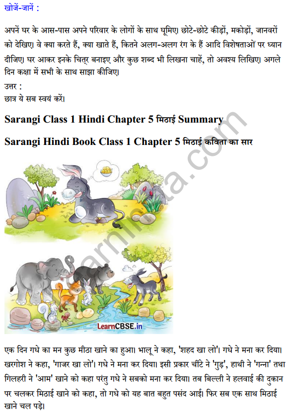 Mithai Class 1 Question Answer Hindi Chapter 5
