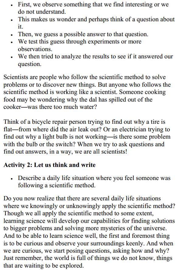 The Wonderful World of Science Class 6 Notes Science Chapter 1