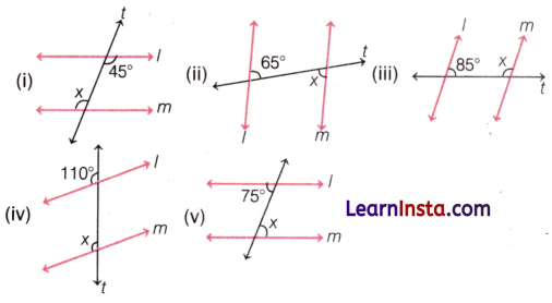 Parallel and Intersecting Lines Class 7 Extra Questions Maths Chapter 5